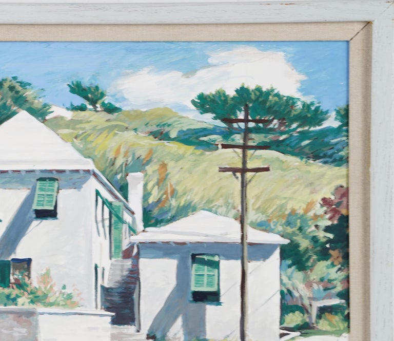 Unknown - Antique Impressionist Tropical Island Bermuda Street Scene ...