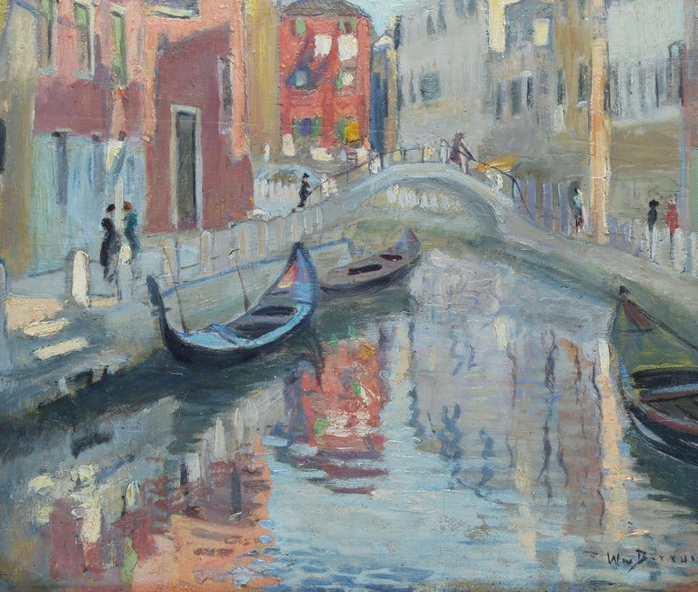 Unknown - Antique Impressionist View of Venice Italy, Oil Painting by ...