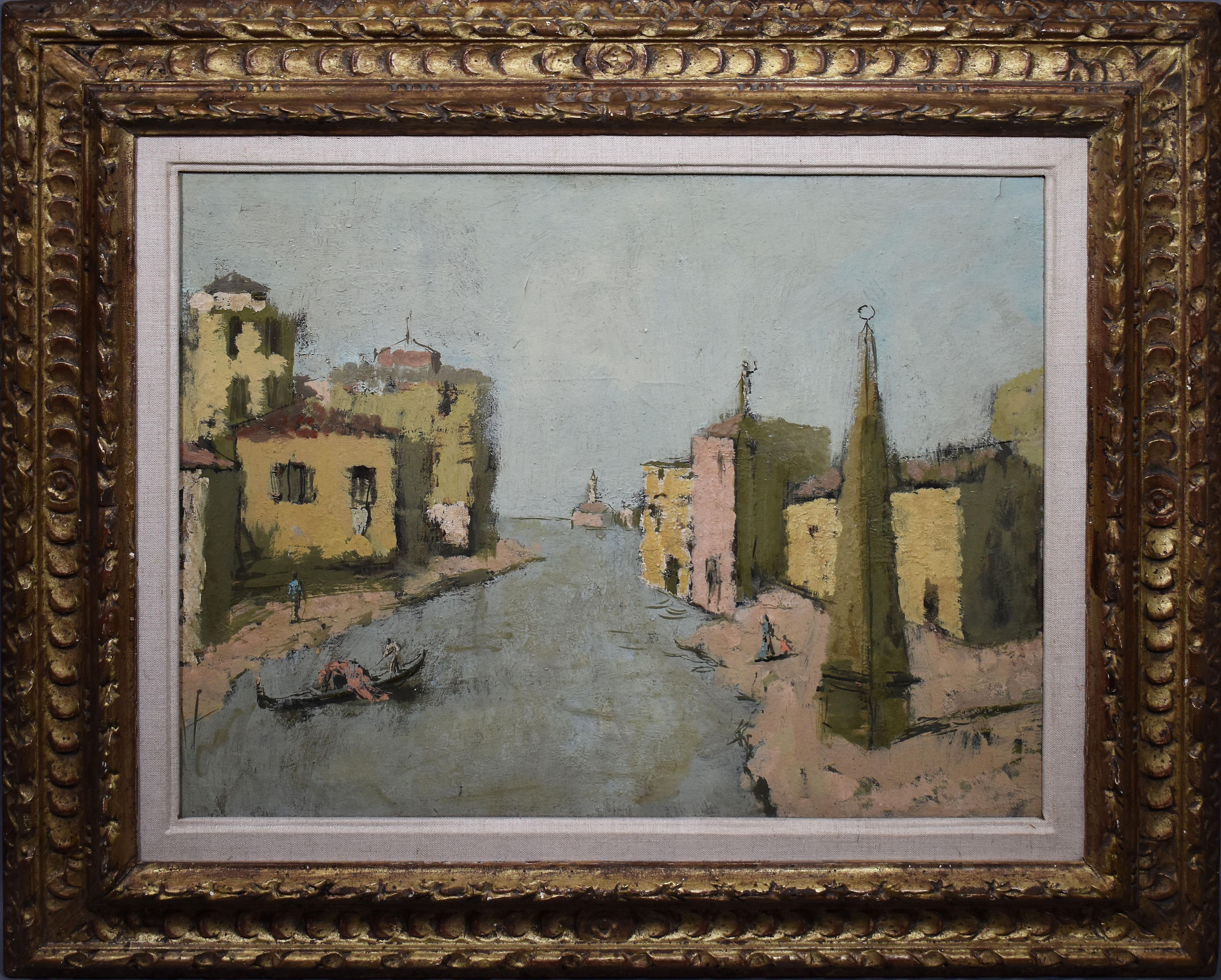 Anthony Springer - Rainy Day in the Village, Vintage Painting of New ...