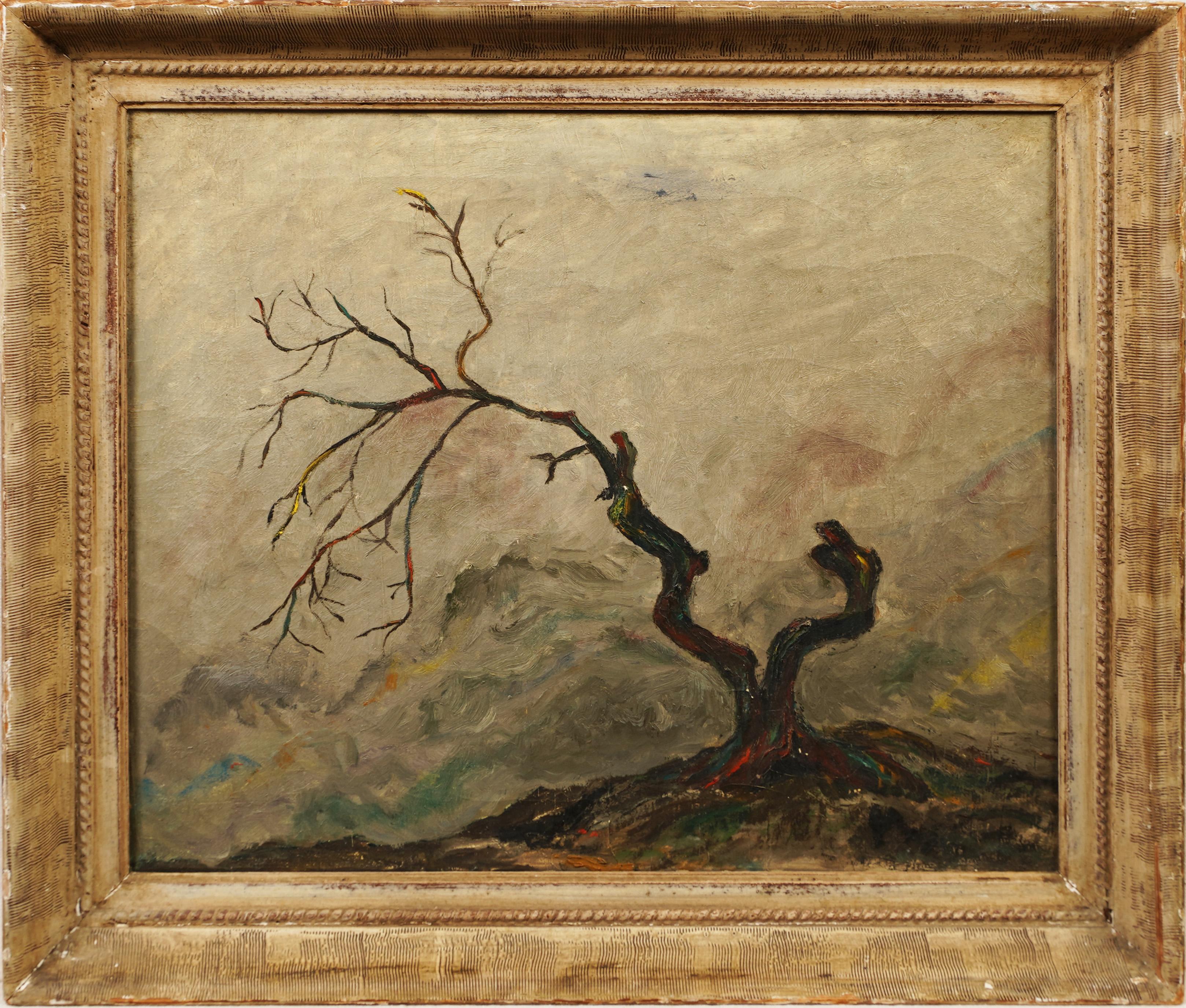 Unknown - Antique Nicely Framed Modernist Tree Symbolic Original ...