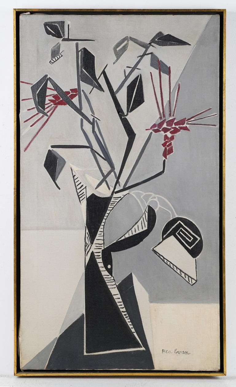 Unknown - Antique Signed American Cubist Flower Still Life Signed ...