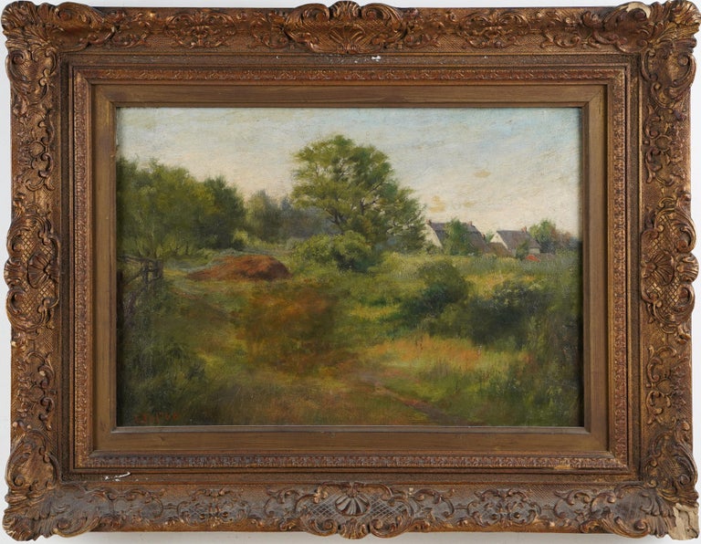 Unknown - Antique Signed American Impressionist Framed Landscape Oil ...