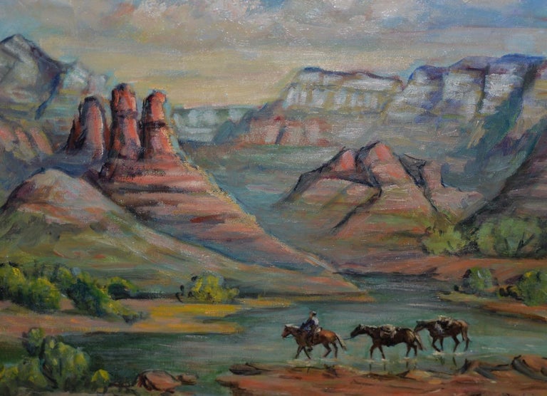 Unknown - Arizona Western Landscape "Near Flagstaff" Oil Painting by ...