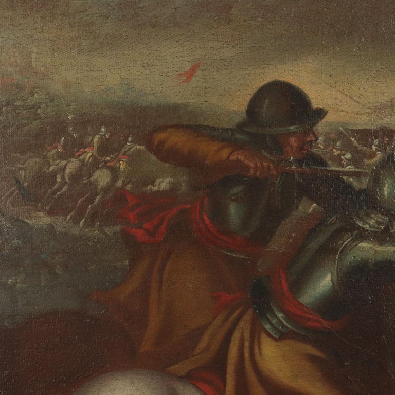 Unknown - Battle Scene Large Oil on Canvas 17th Century at 1stDibs