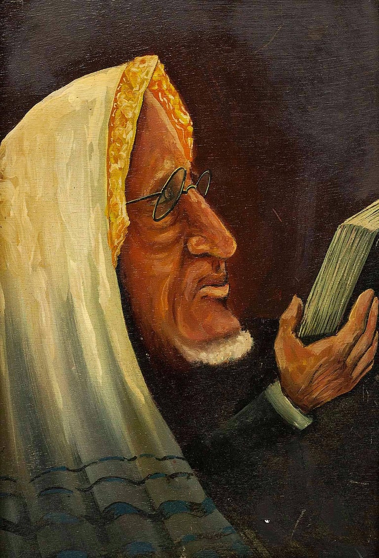 Unknown - Belgian Modernist Judaica Oil Portrait of a Rabbi For Sale at ...