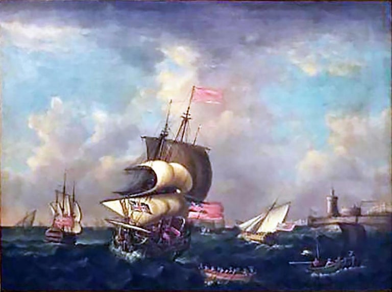 Unknown - British Navy Maritime Scene, Late 19th Century at 1stDibs