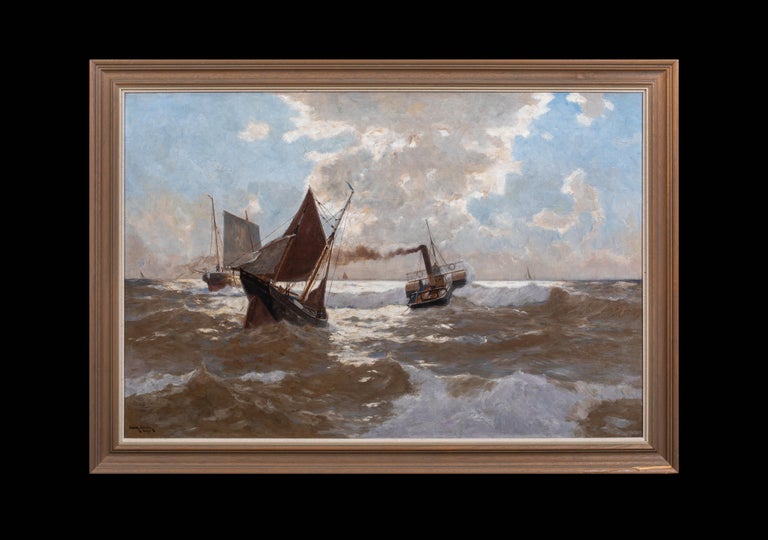 Unknown - Busy Shipping Off Dusseldorf, 19th century by ERWIN CARL ...