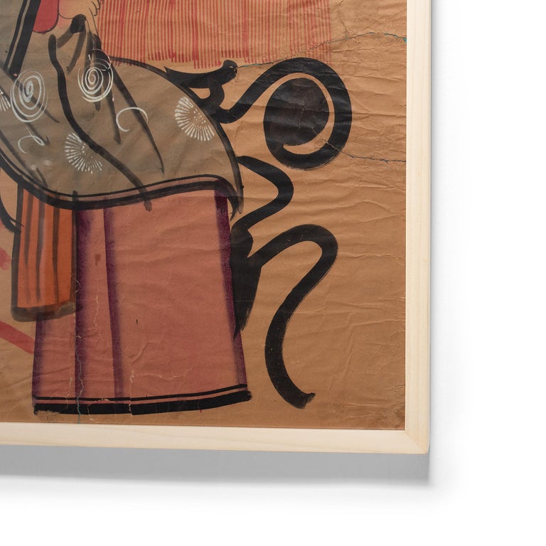 Unknown - Chinese Yangliuqing New Year Painting of Beauty and Baby, c ...