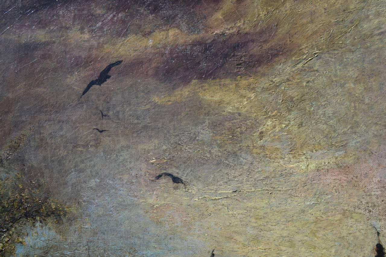 Unknown - Churchyard At Dusk. Moody Gothic Victorian Oil Painting For ...