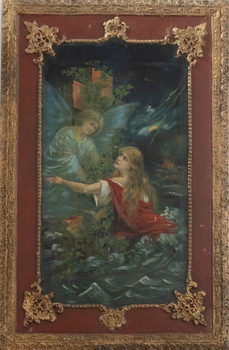 Unknown - Continental School 19th Century Oil - An Angel's Embrace For ...