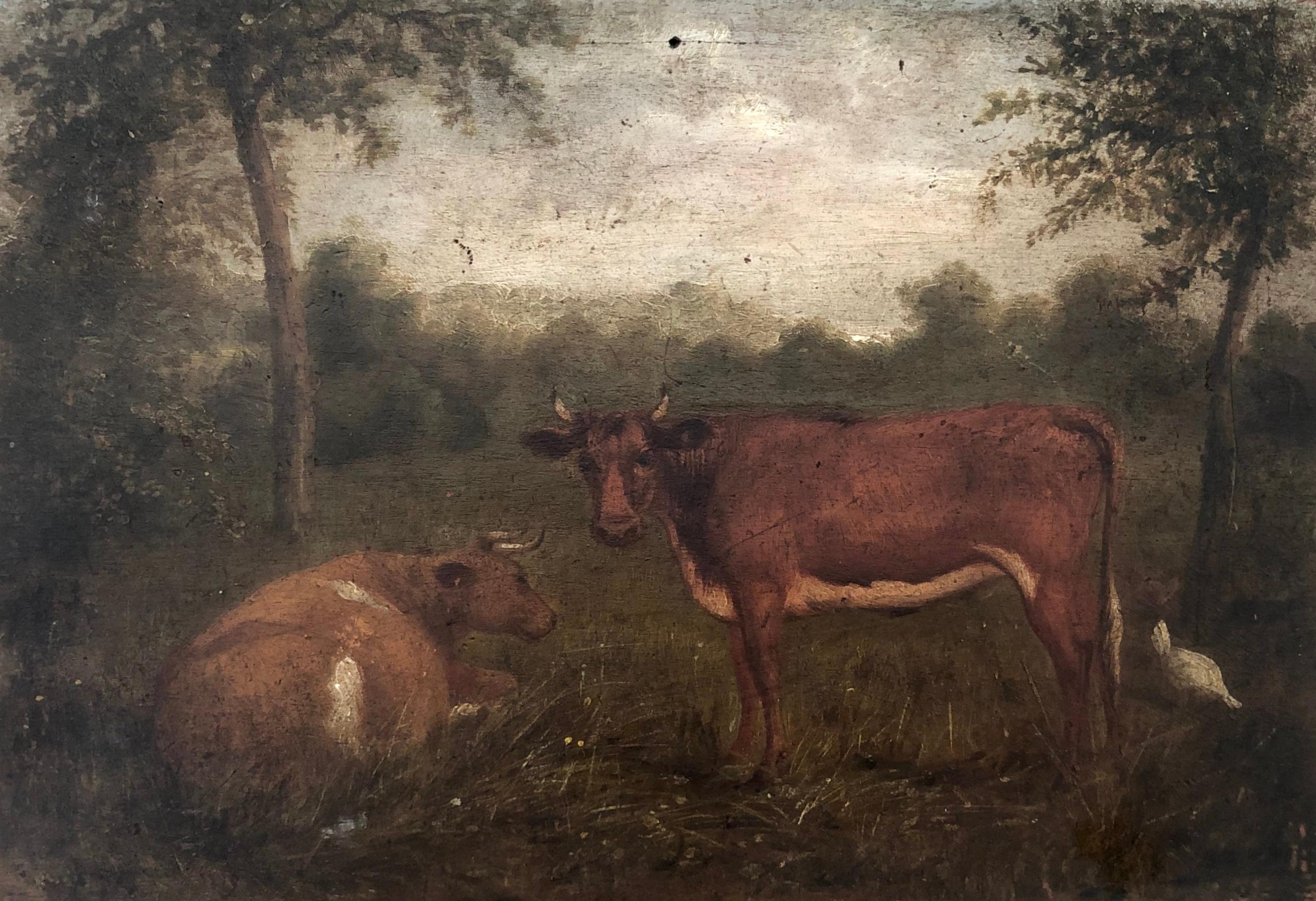 Unknown - Cows in the meadow, signature to decipher For Sale at 1stDibs
