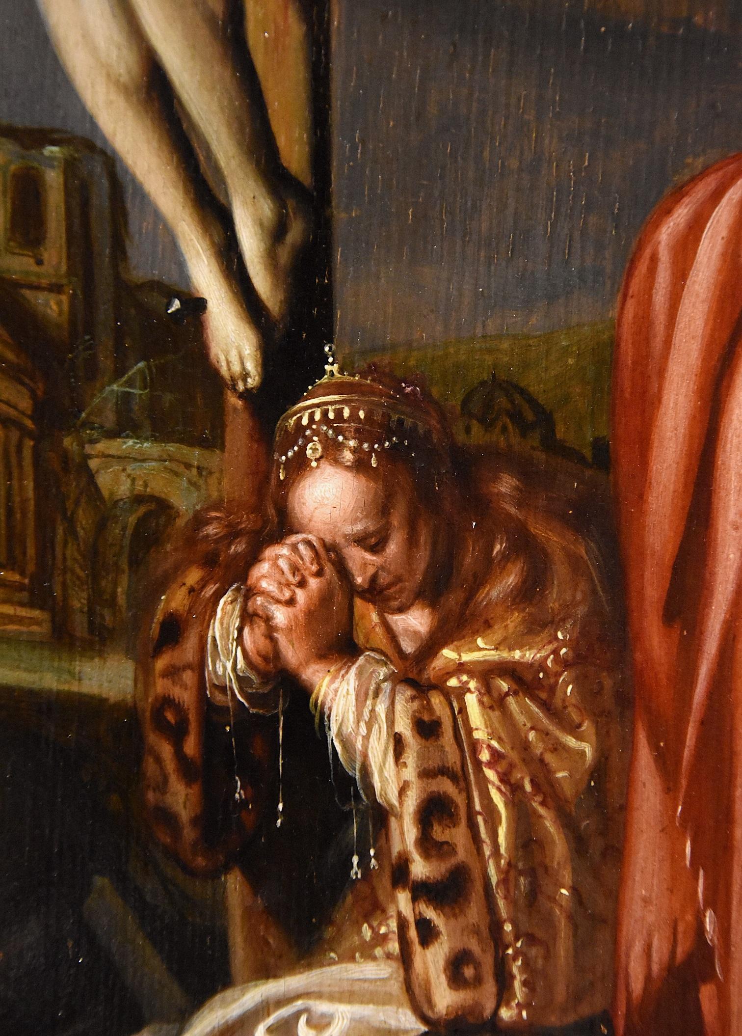 Unknown - Crucifixion Paint Oil on table Old master 17th Century ...