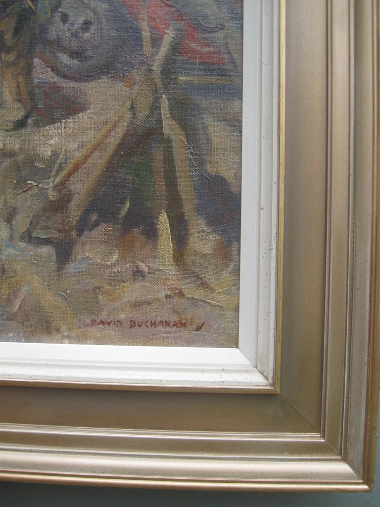 Unknown - David R Buchanan 'Men at Work' oil circa 1930 For Sale at 1stDibs