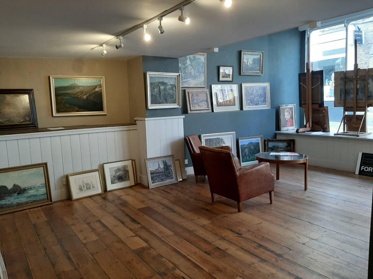 Unknown - David R Buchanan 'Men at Work' oil circa 1930 For Sale at 1stDibs