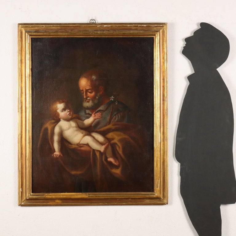 Unknown - Painting with St. Joseph and the Child Jesus, oil on canvas, 17th century For Sale at ...