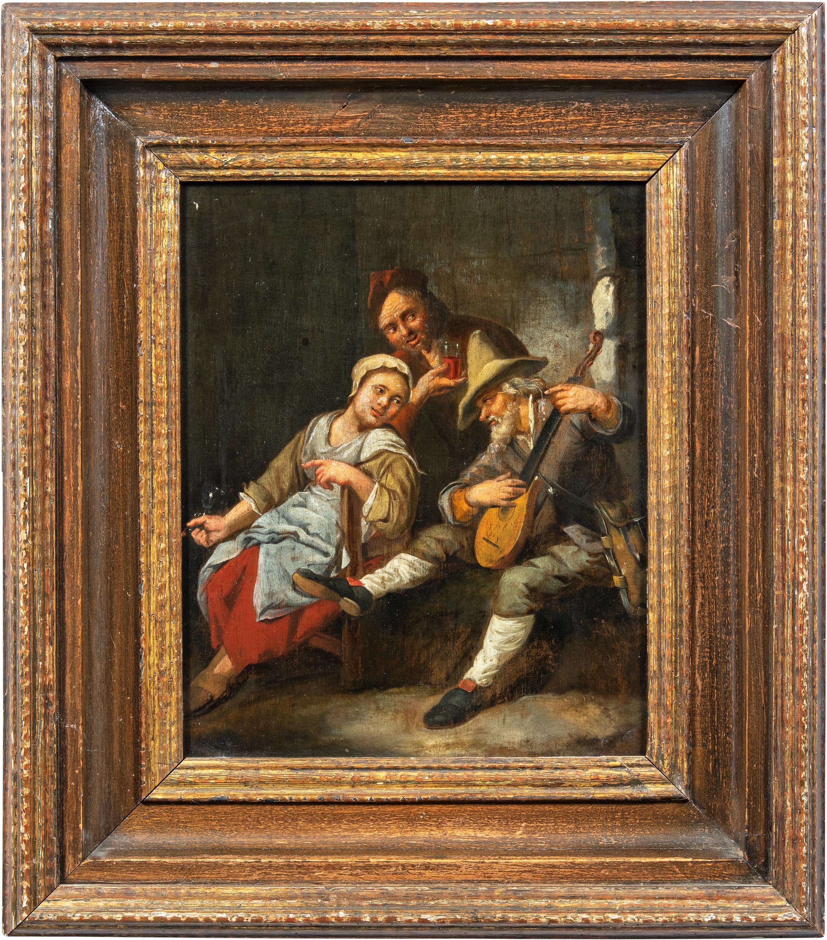 Unknown - Dutch painter - 18th century figure painting - Interior ...