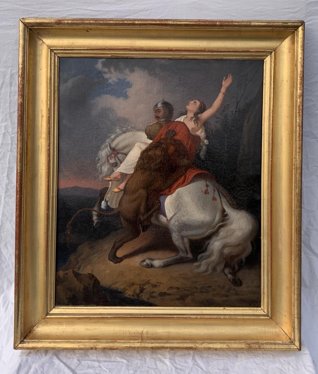 Unknown - Early 19th century French figure painting - Lion Assault ...