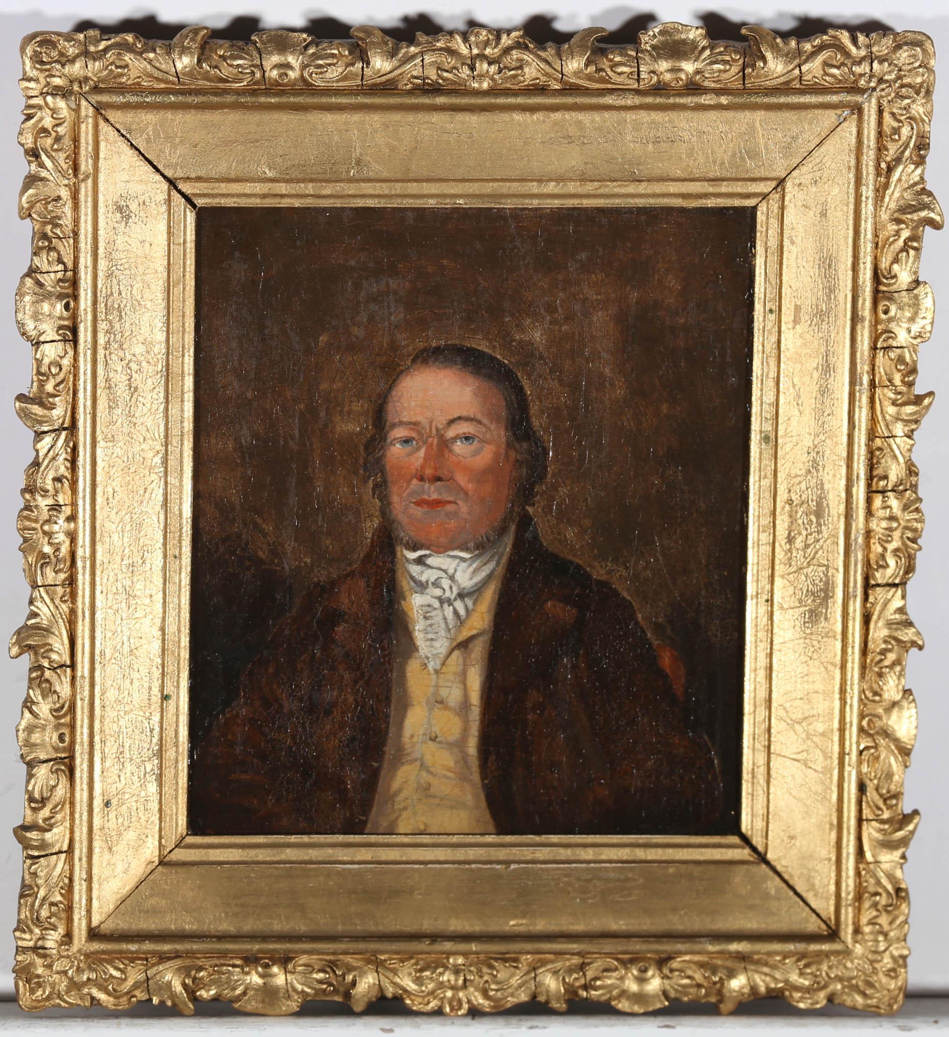 Unknown - Early 19th Century Oil - A Ruddy Faced Man at 1stDibs