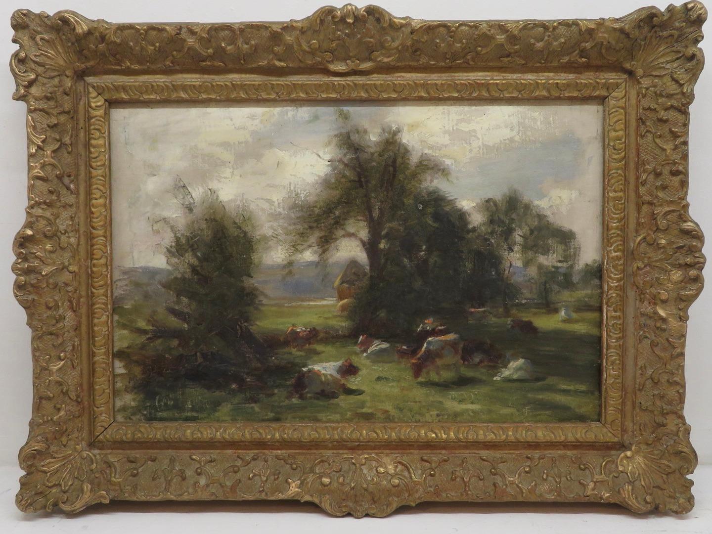 Lester Hughes - "Herefords Grazing" West Texas Western Painting. at ...