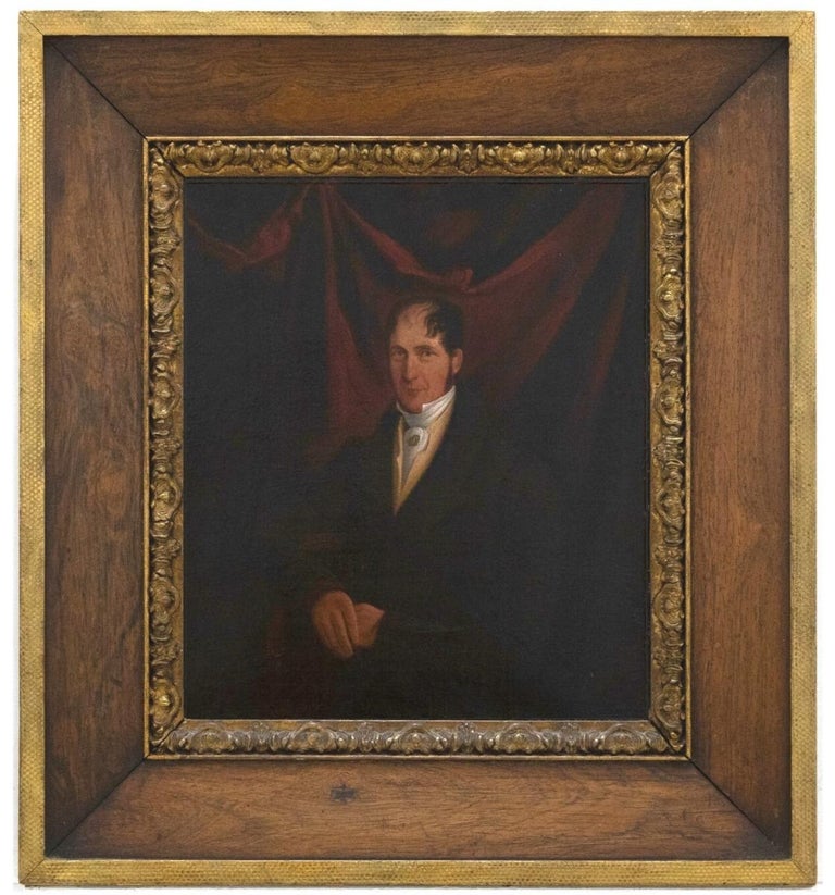Unknown - English Provincial School 19th Century Oil - Portrait of a Gentleman For Sale at 1stDibs