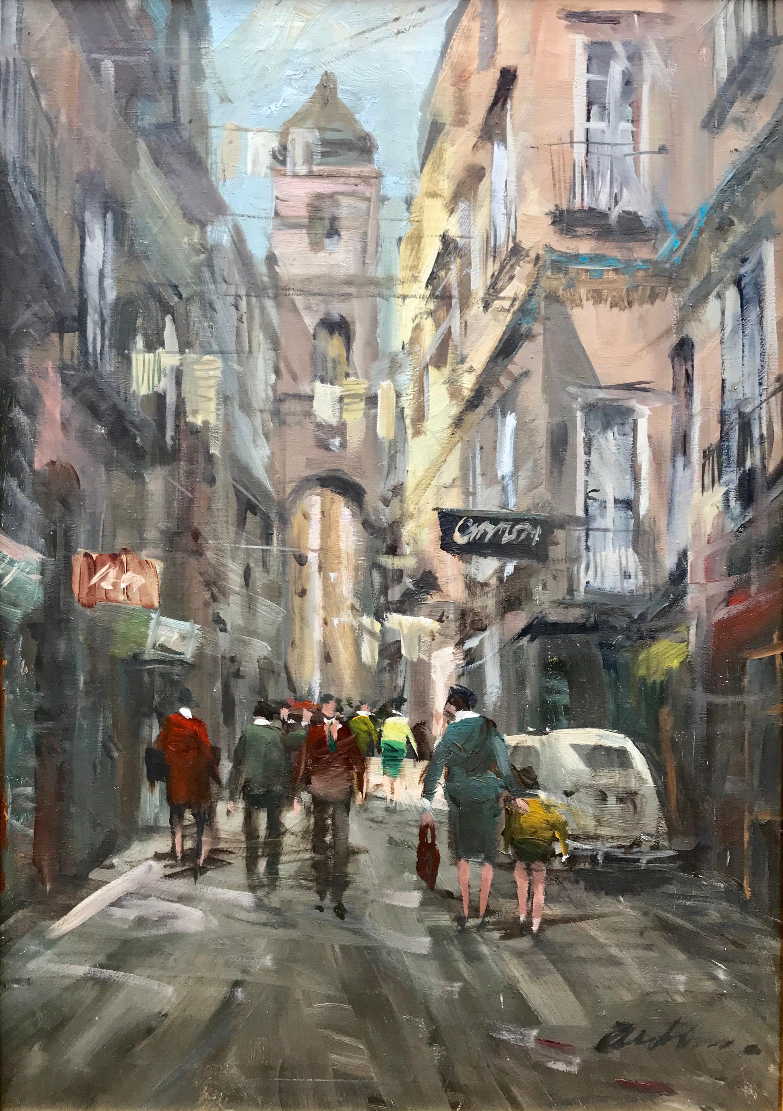 Unknown - 20th Century Oil on Canvas of Harbour Scene by Boris Cenic ...