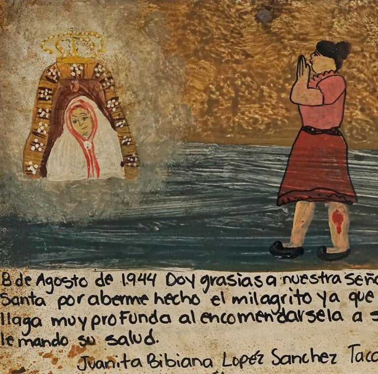 Unknown - Ex-Voto, Retablo, Painting on Metal, Mexico , Our Lady of the ...