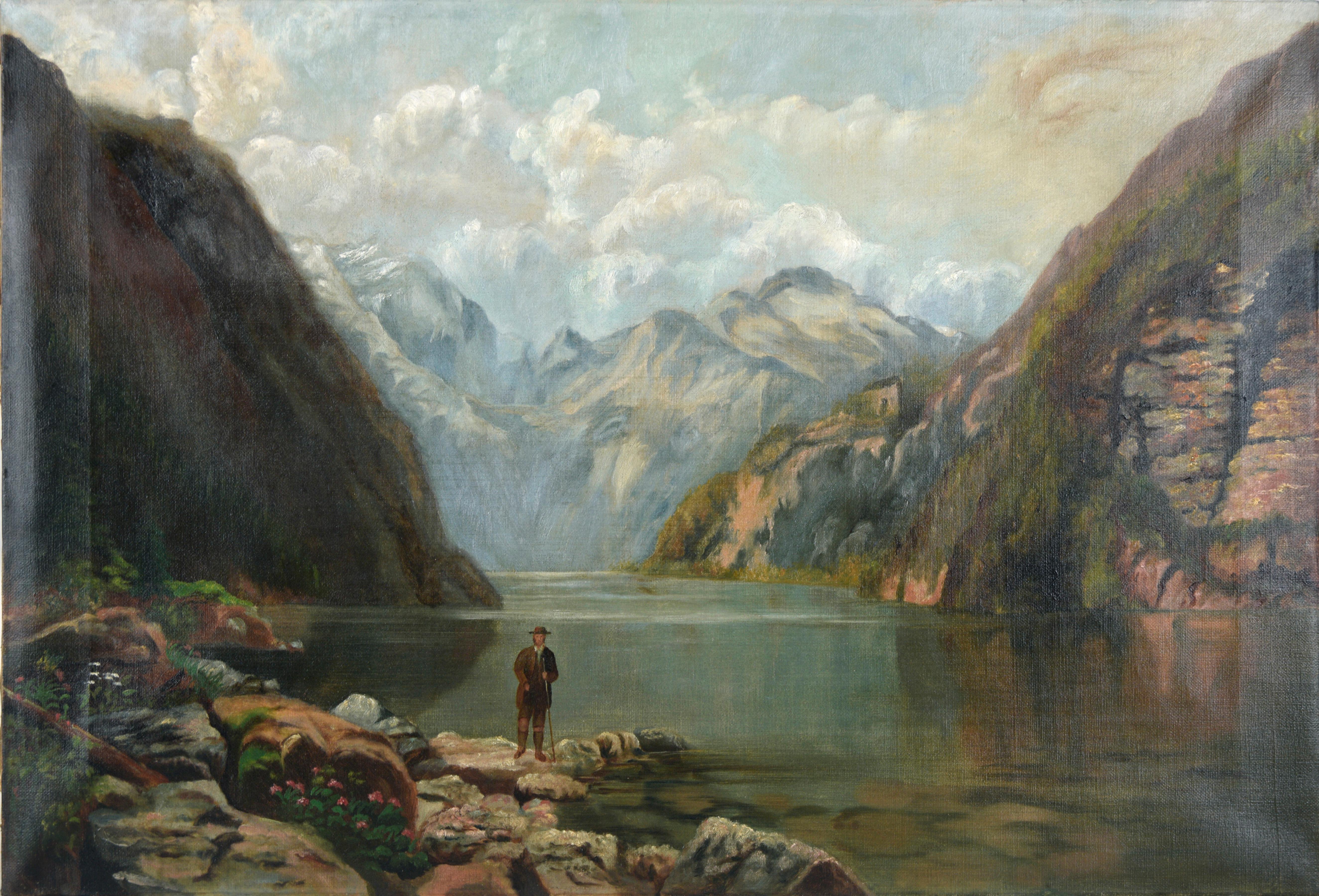 Karl Moser - Dolomite Landscape - Huge Italian Austrian Mountain River ...
