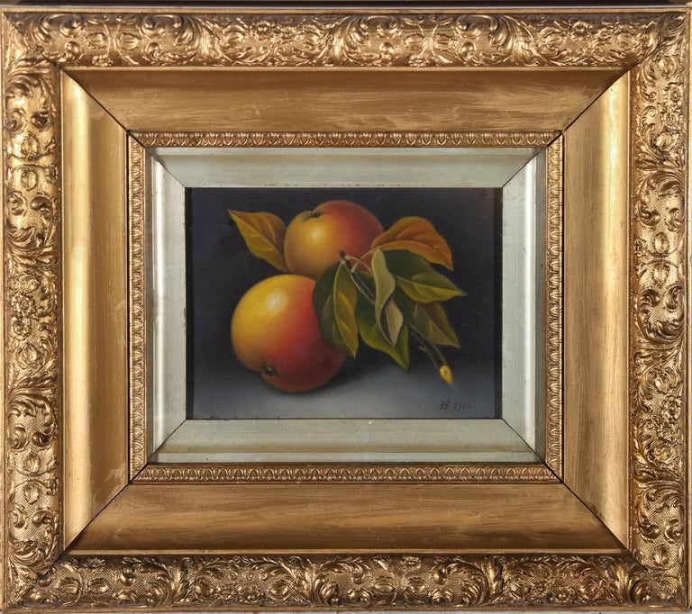 Unknown - Framed 1910 Oil - Still Life of Apples For Sale at 1stDibs