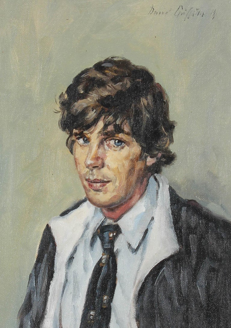 Unknown - Framed 1981 Oil - Portrait of David Griffiths For Sale at 1stDibs