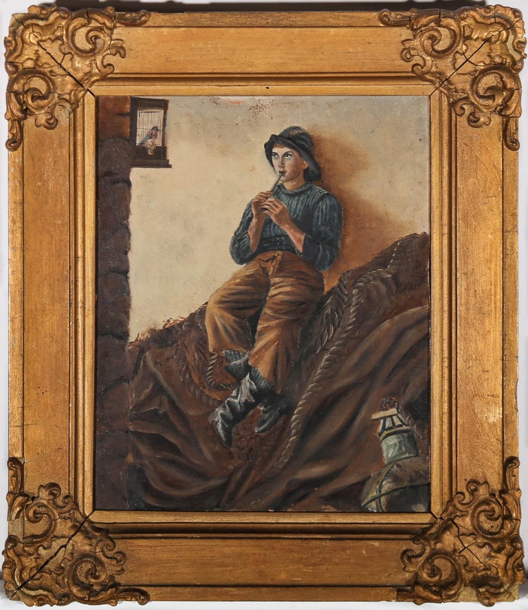Unknown - Framed English School Late 19th Century Oil - Penny Whistle ...