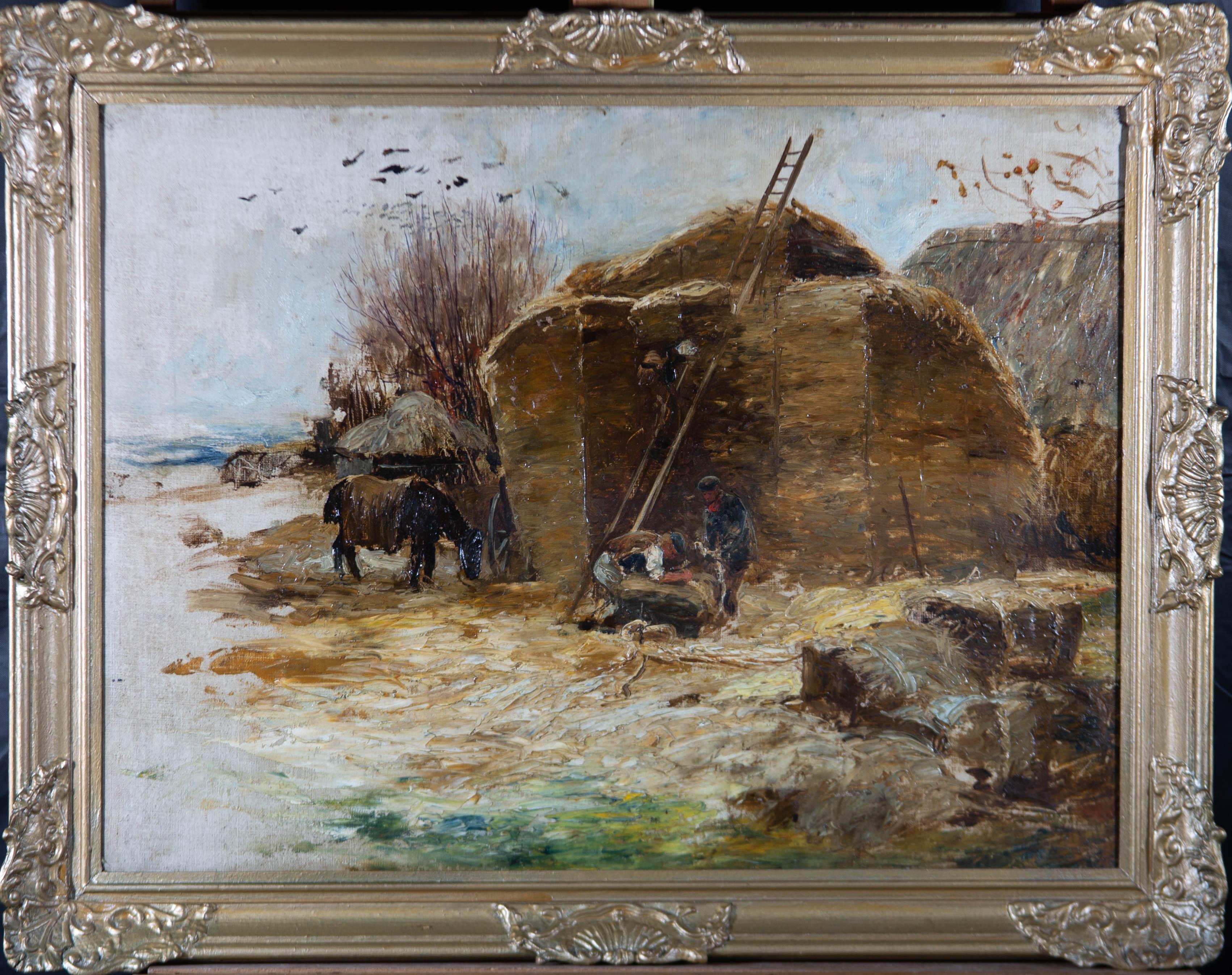 Unknown - Antique American Animal Oil Painting of Three Horses 1920 For ...