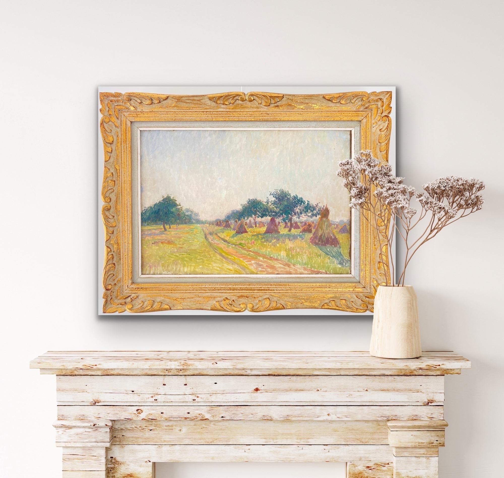 Unknown - French 19th century Impressionist landscape painting of a Hay ...