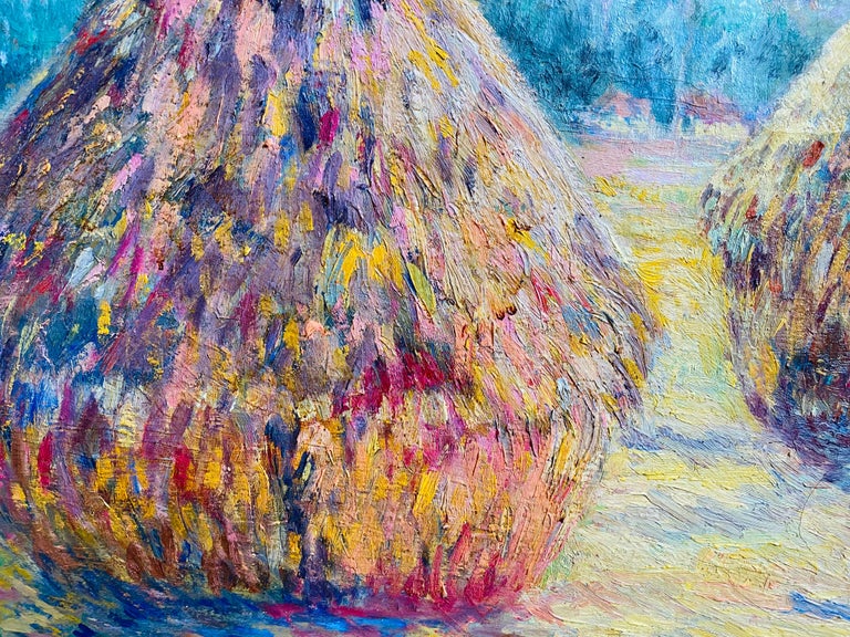 Unknown - French 19th century Impressionist landscape painting of a Hay ...