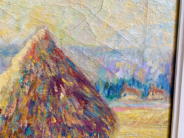 Unknown - French 19th century Impressionist landscape painting of a Hay ...