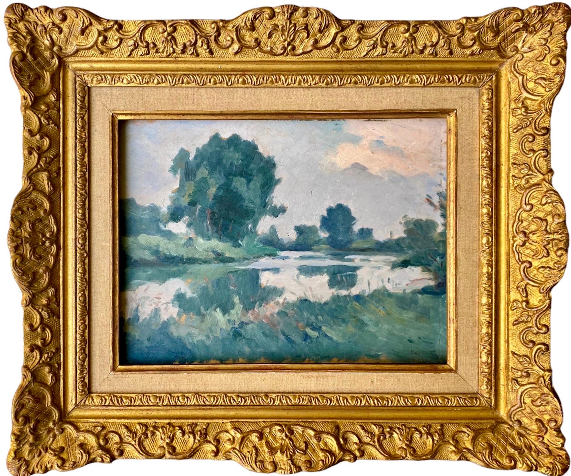 Unknown - French 19th century Impressionist painting of a river - Monet ...