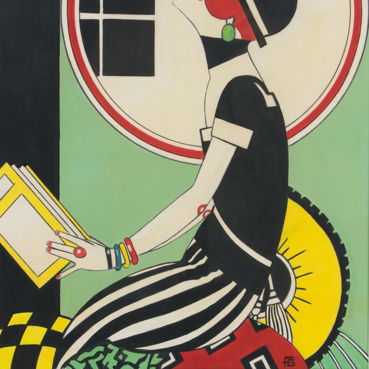 Unknown - French Art Deco Woman Singing Gouache Painting For Sale at ...