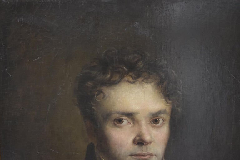 Unknown - French Romantic School, Portrait of a Young Man, oil on ...
