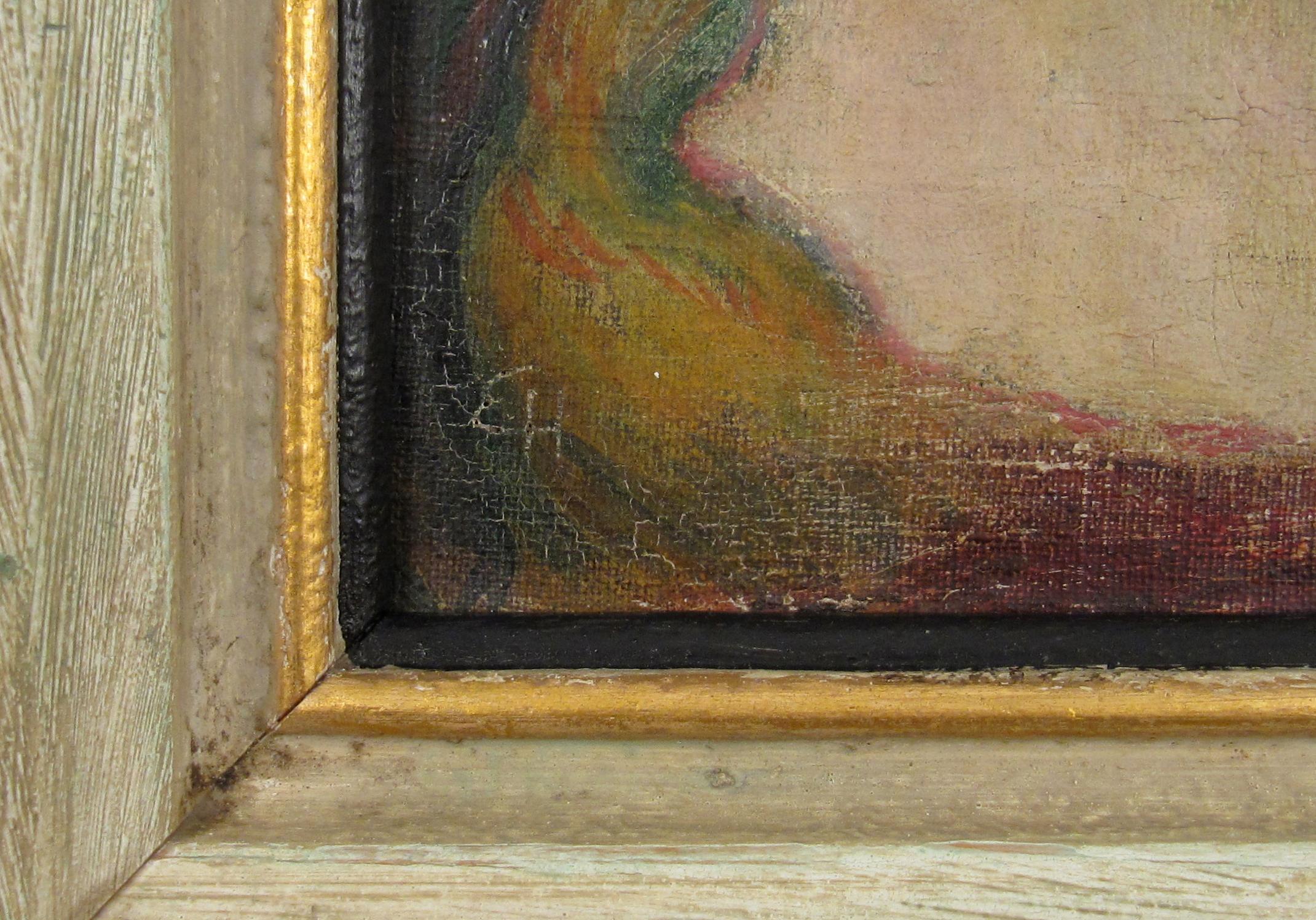 Unknown - Monogrammed EH Portrait Female Saint Expressionist German ...