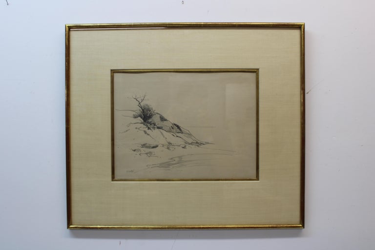 Unknown - Graphite Drawing of a Rock formation at 1stDibs