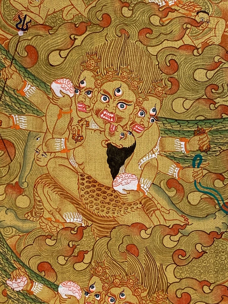 Unknown - Hand Painted Golden Shakti Chakra Mandala Thangka with 24K ...