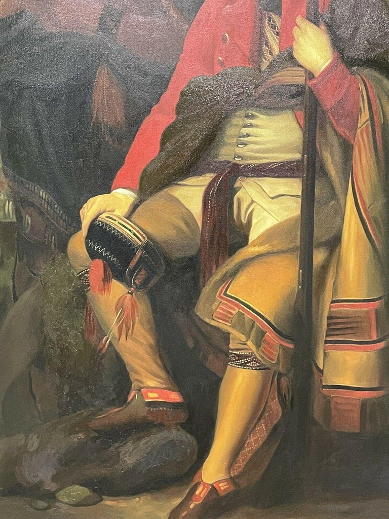 Unknown - Huge Oil Painting Colonel Guy Johnson and Karonghyontye after ...