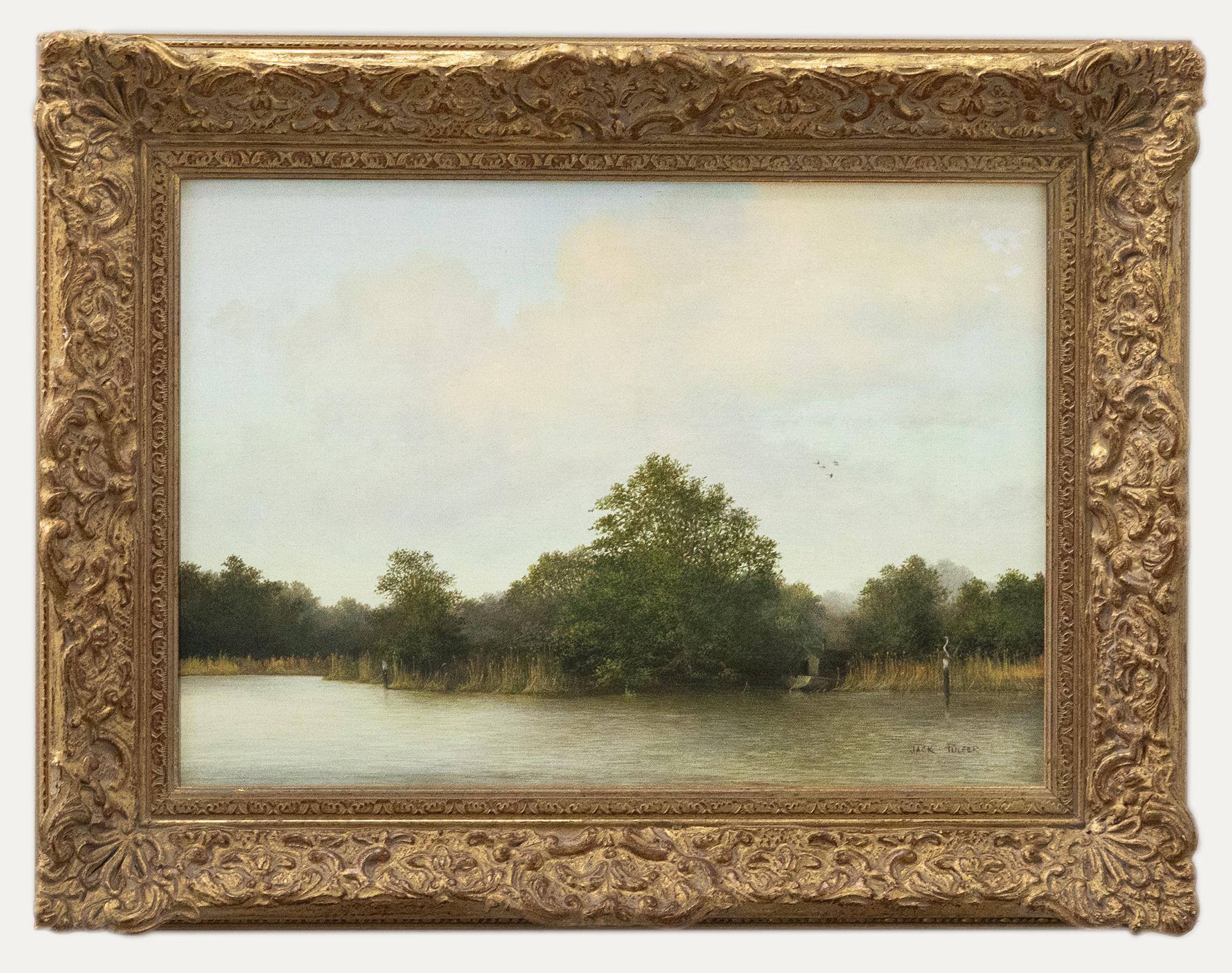 Unknown - Jack Pulfer - Framed Contemporary Oil, Eel Catchers Abode For ...