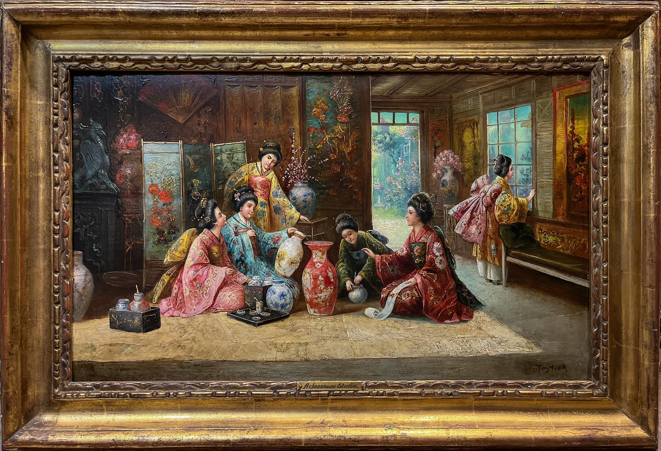 Unknown - Japanese Court Ladies Painting Vases by R. Yoshida (Japan ...