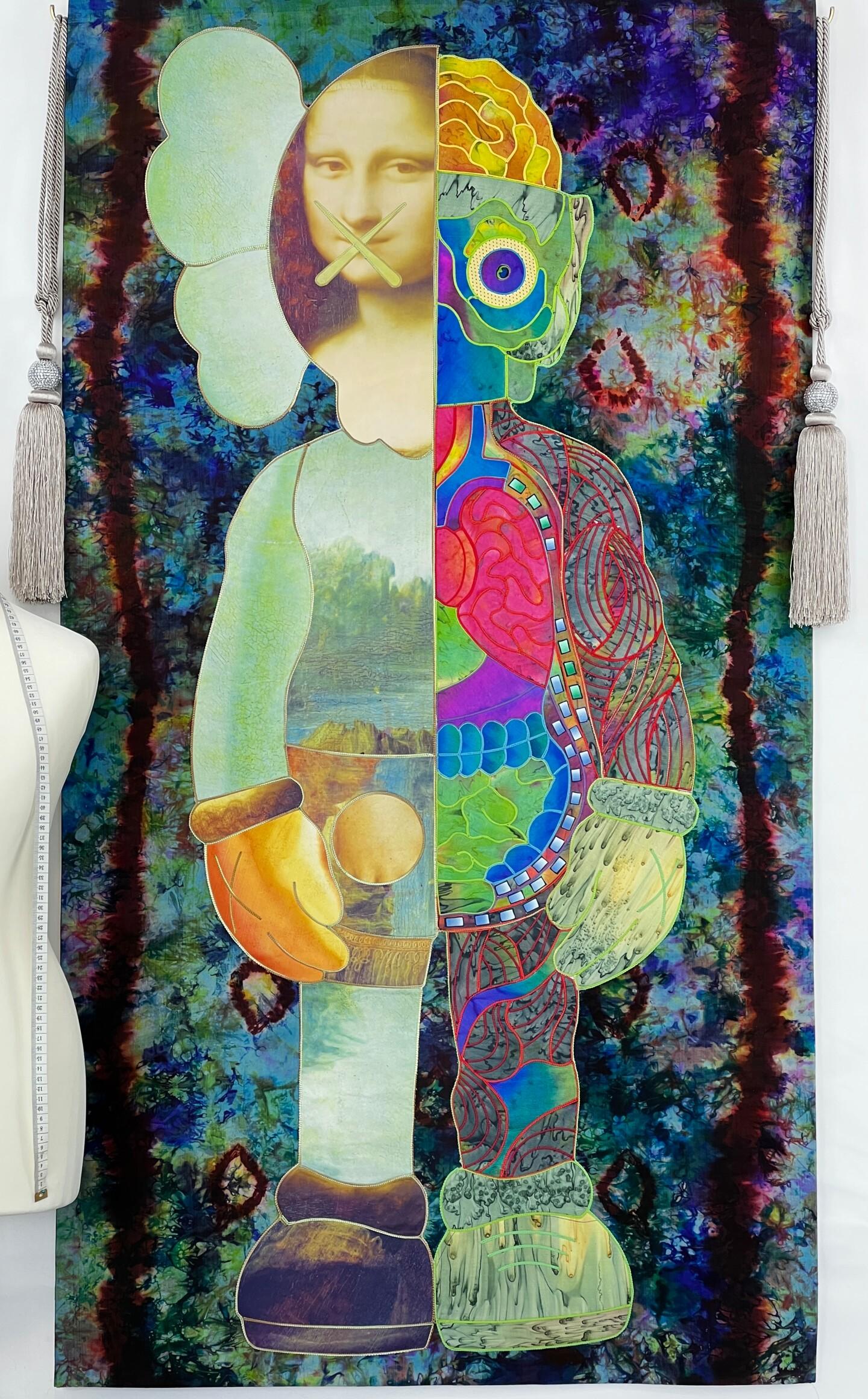 Unknown - KAWS, Textile Art on Fabric by Kostyantin Malginov, 2022 For ...