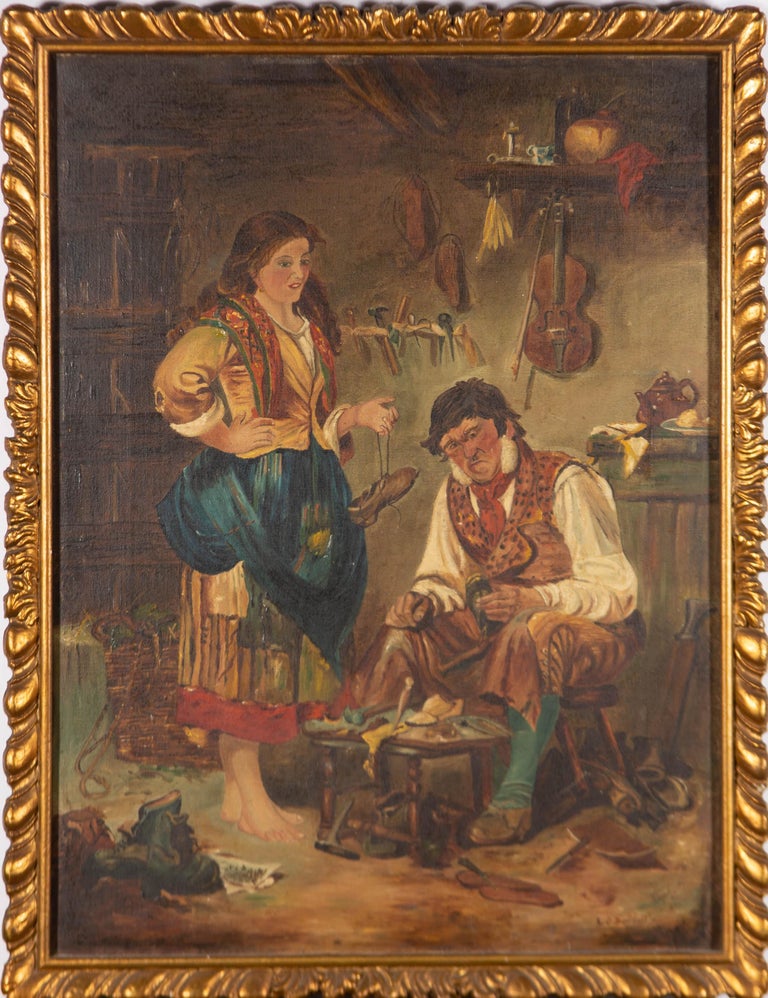 Unknown - L G Duffill - Late 19th Century Oil, The Cobbler And His Wife ...