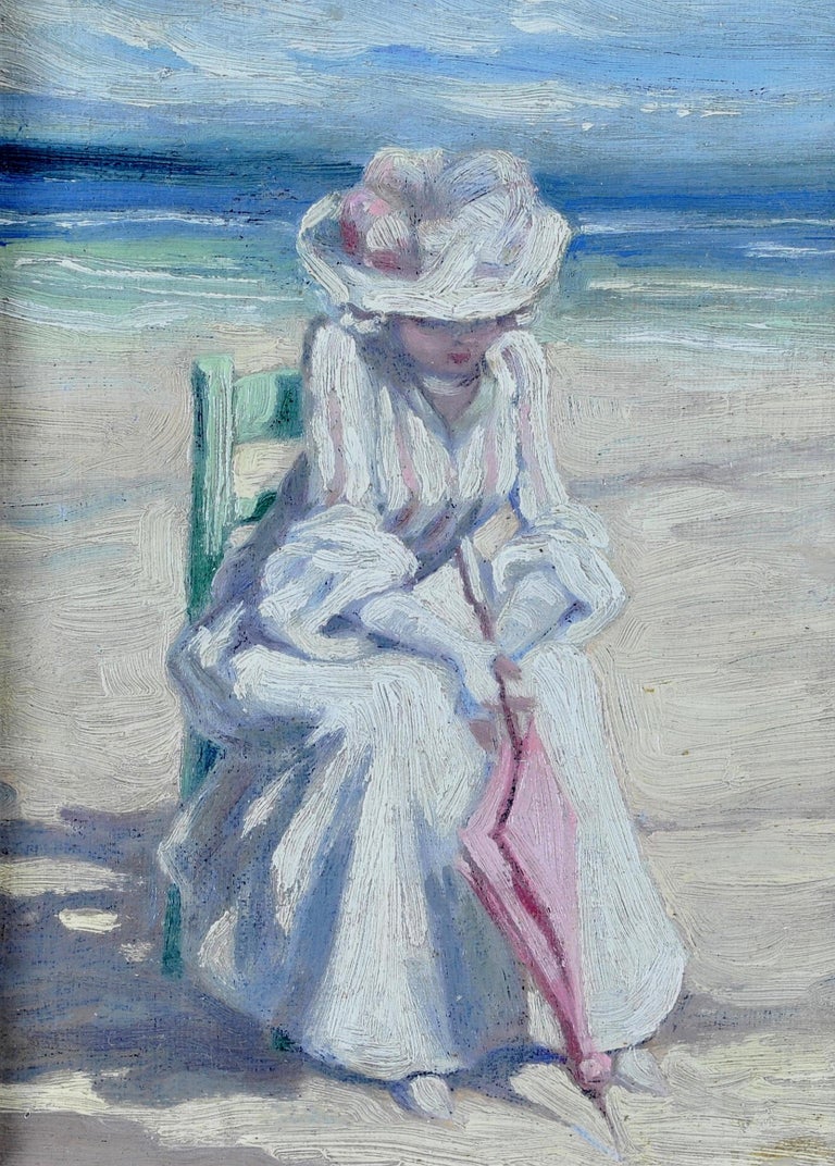 Unknown - Lady on the Beach - 19th Century French Impressionist ...
