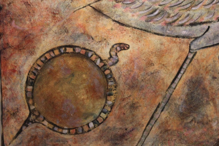 Unknown - Large Earth Tonal Surrealist Animal Painting For Sale at 1stDibs