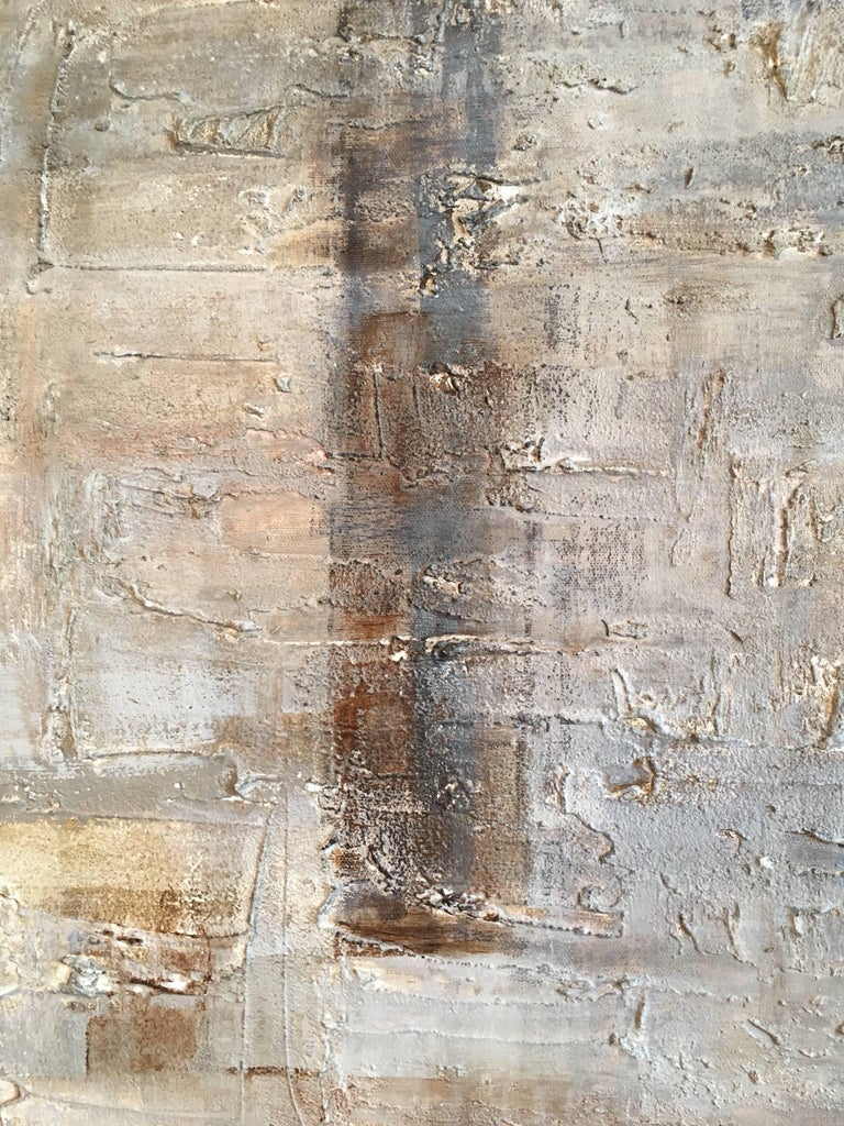 Unknown - Large Neutral Abstract Oil Painting, Signed For Sale at ...