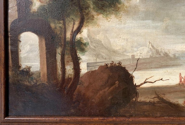 Unknown - Late 17th century Italian landscape painting - Port Scene ...
