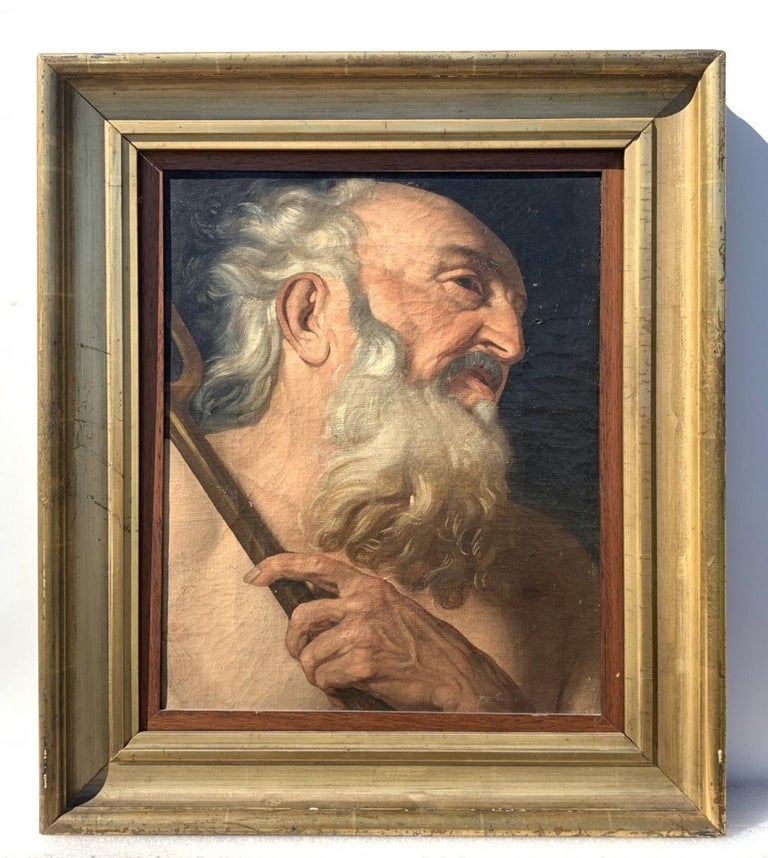 Unknown - Late 18th century Italian figure painting - Neptune head ...